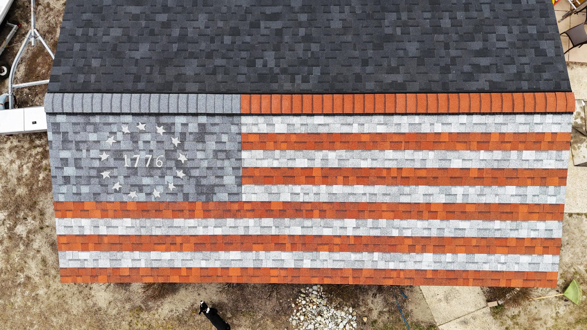 American Flag Roof by Apex East Roofing!